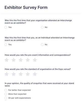 Exhibitor Survey Form Template | Jotform