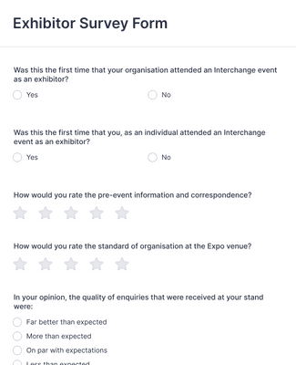 Exhibitor Survey Form Template | Jotform