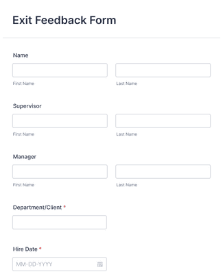 Exit Feedback Form Template | Jotform