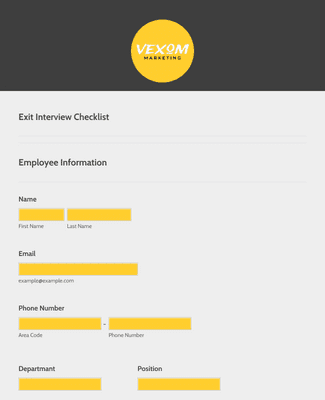 Exit Interview Checklist Form Template | Jotform