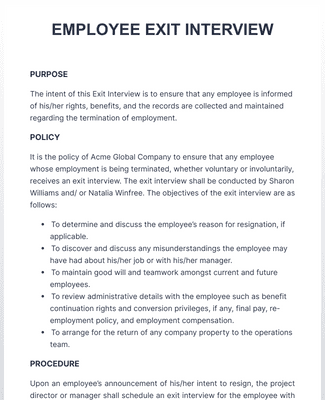 Exit Interview Form Template | Jotform