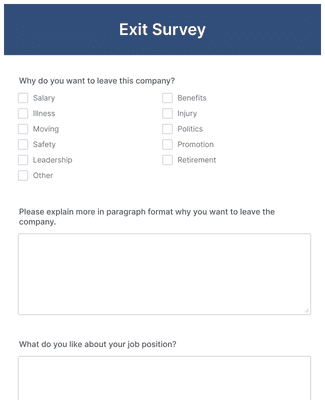 Exit Survey Form Template | Jotform
