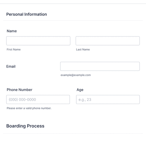 Expedited Boarding Questionnaire Form Template | Jotform
