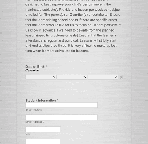 Extra Lessons Enrollment Form Template | Jotform
