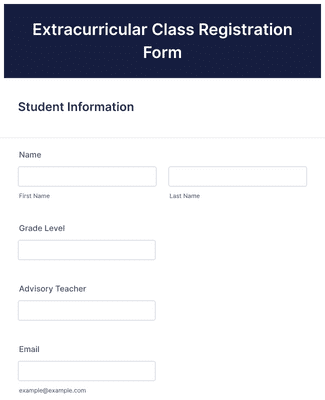 Extracurricular Class Registration Form Template | Jotform