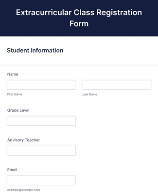 Extracurricular Class Registration Form Template | Jotform