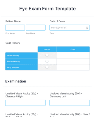 Eye Exam Form Template | Jotform