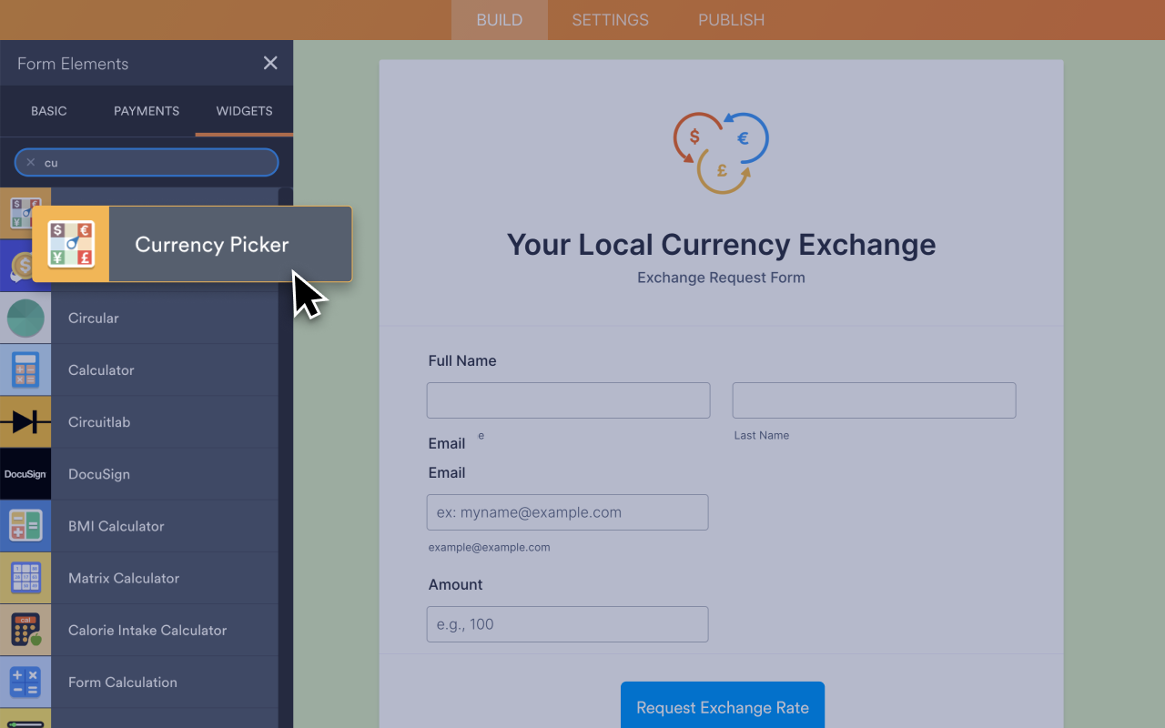 Currency Picker - Form Widgets | Jotform