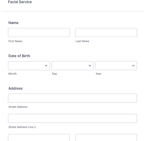 Facial Treatment - Client Intake Form Template | Jotform
