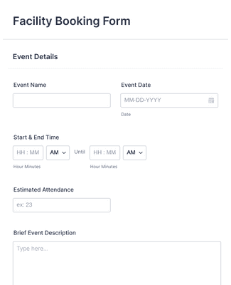 Facility Booking Form Template | Jotform