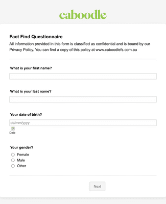 Fact Find Questionnaire Form Template | Jotform