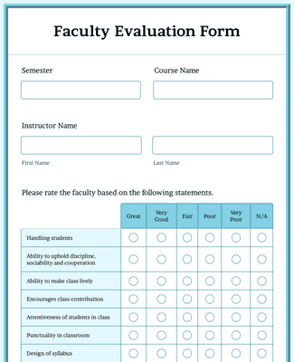 Faculty Evaluation Form Template | Jotform