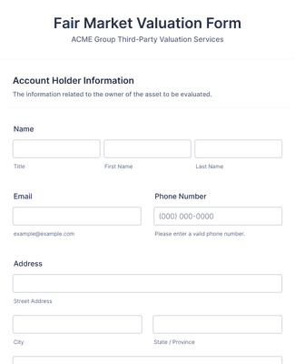 Fair Market Valuation Form Template | Jotform