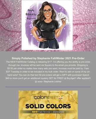 Color Street Fall-Winter 2021 Pre-Order Form Template | Jotform