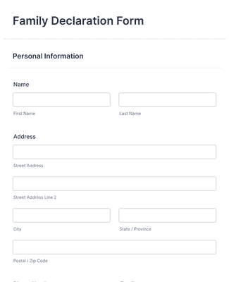 Family Declaration Form Template | Jotform