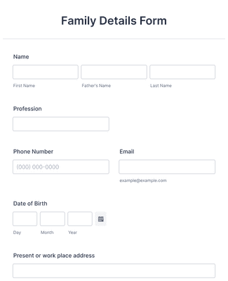 Family Details Form Template | Jotform