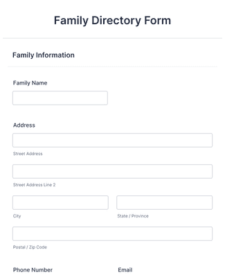 Family Directory Form Template | Jotform