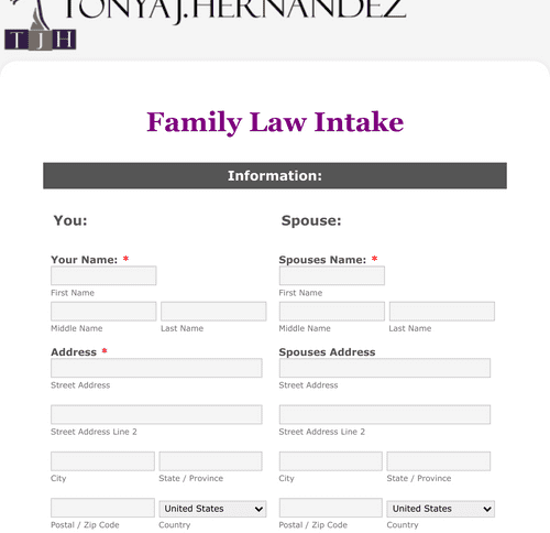 Family Law Intake Form Template | Jotform