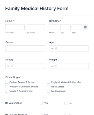 Family Medical History Form Template | Jotform