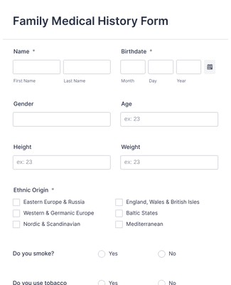 Family Medical History Form Template | Jotform
