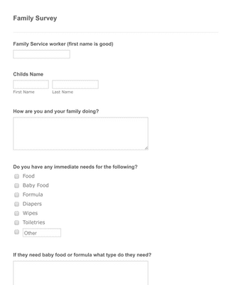 Family Needs Survey Form Template | JotForm