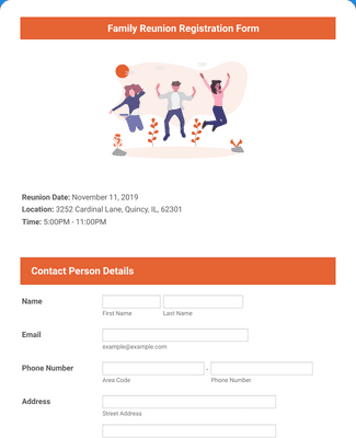 Family Reunion Registration Form Template | Jotform