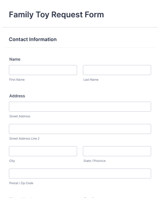 Family Toy Request Form Template | Jotform