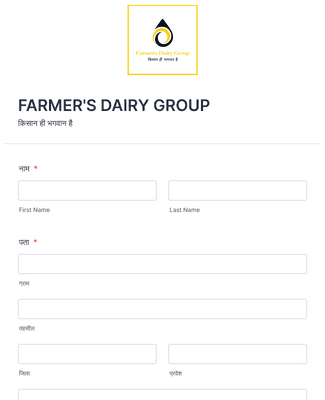 FARMER'S DAIRY GROUP Form Template | Jotform