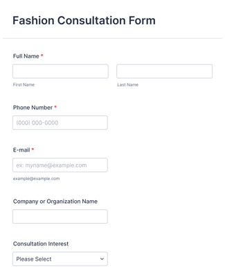 Fashion Consultation Form Template | Jotform