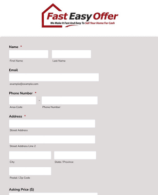 FAST EASY OFFER Form Template | Jotform