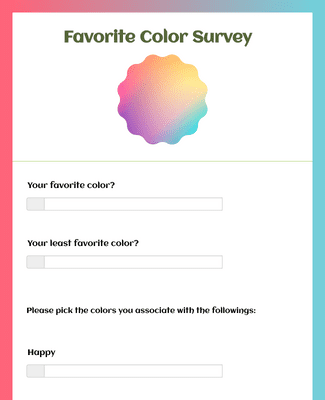 Favorite Color Survey Form Template | Jotform