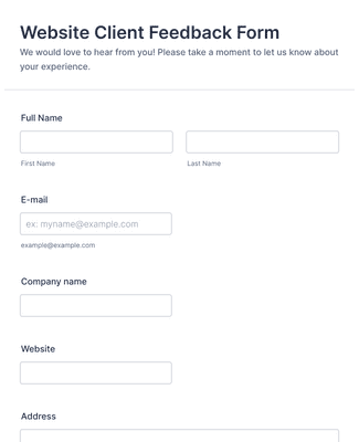 Website Client Feedback Form Template | Jotform