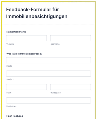 Feedback-Formular für Immobilienbesichtigungen Formularvorlage | Jotform