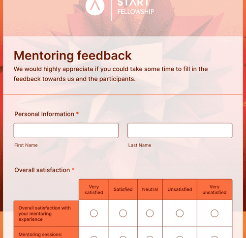 Feedback from Mentors Form Template | Jotform
