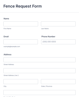 Fence Request Form Template | Jotform