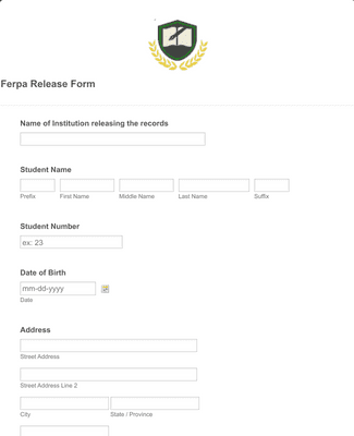Ferpa Release Form Template | Jotform