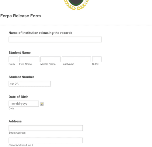 Ferpa Release Form Template | Jotform