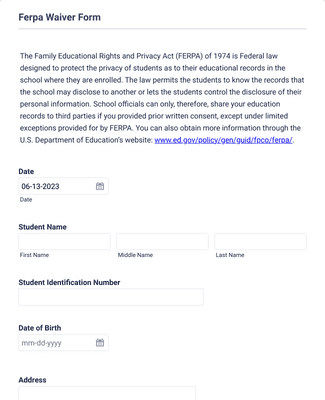 Ferpa Waiver Form Template | Jotform