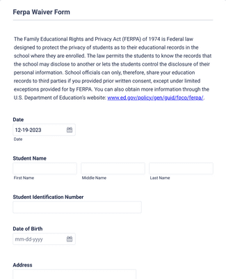 Ferpa Waiver Form Template | Jotform