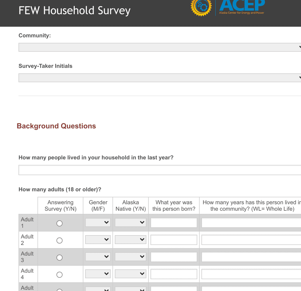 FEW Village Surveys Form Template | Jotform