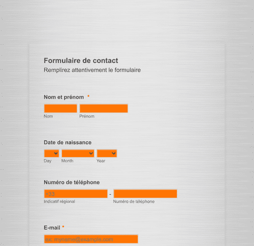 Fiche contact Modèle du formulaire | Jotform