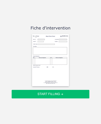 Fiche d'intervention Modèle du formulaire | Jotform