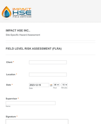 Field Level Risk Assessment (FLRA) Form Template | Jotform