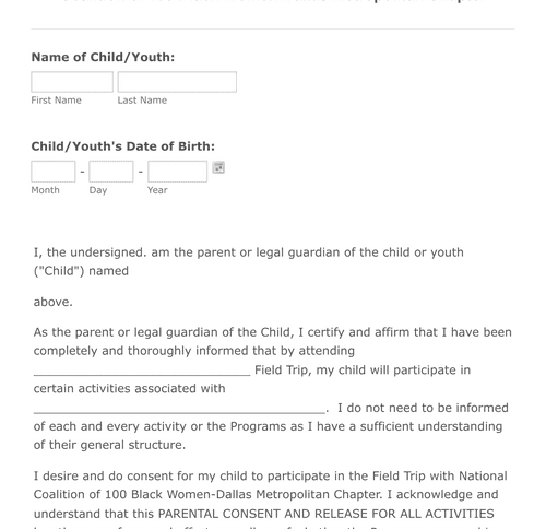 Field Trip Consent Form Template | Jotform