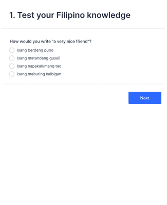 Filipino knowledge quiz Form Template | Jotform