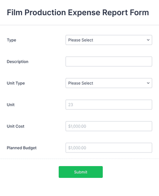 Film Production Expense Report Form Template | Jotform