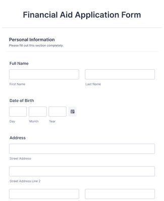 Financial Aid Application Form Template | Jotform
