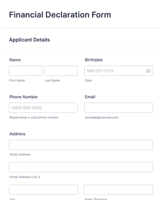 Financial Declaration Form Template | Jotform