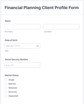Financial Planning Client Profile Form Template | Jotform