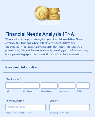 Financial Planning Questionnaire Form Template | Jotform